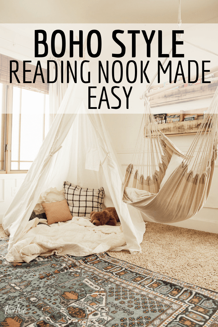 Boho Farmhouse Style Girls Reading Nook Ideas - Twelve On Main
