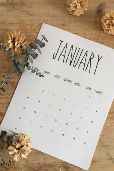 FREE Rae Dunn Inspired 2024 Printable Calendar - Twelve On Main