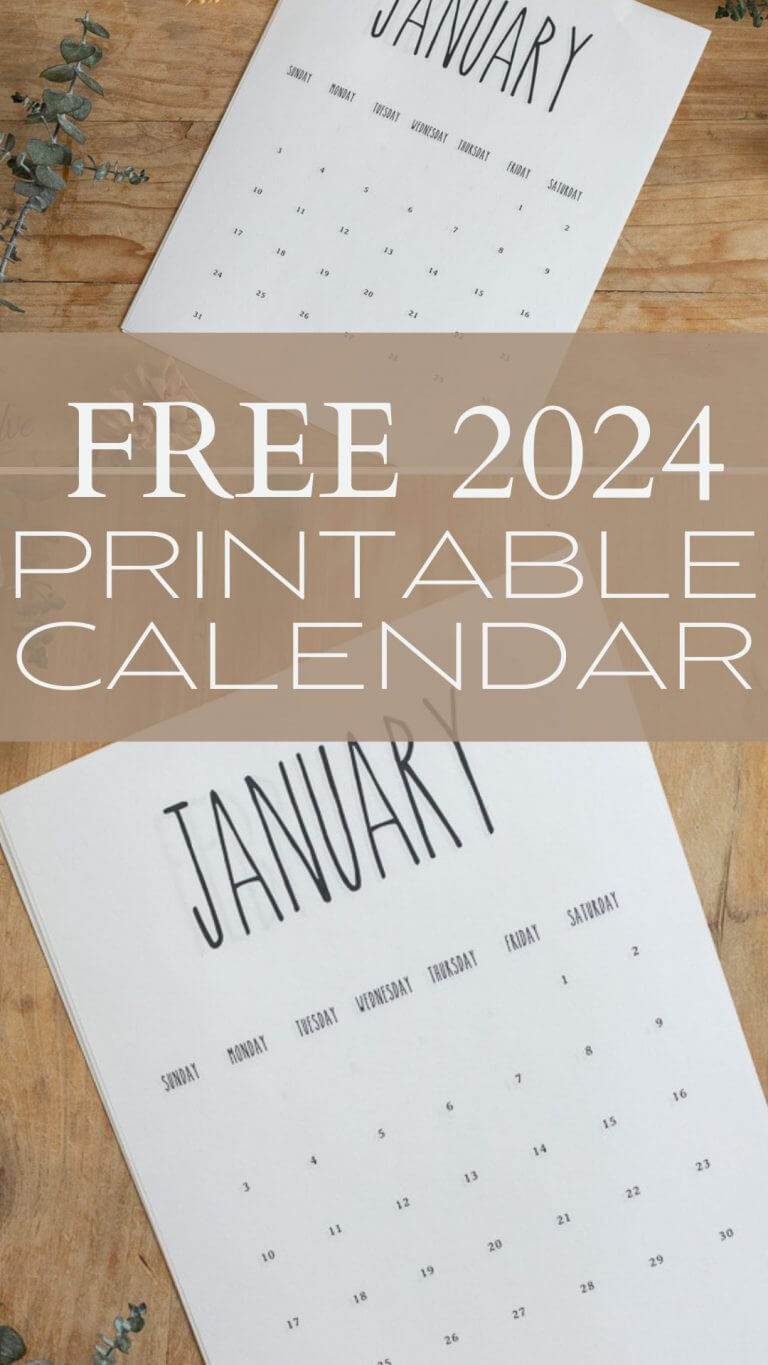 FREE Rae Dunn Inspired 2024 Printable Calendar - Twelve On Main